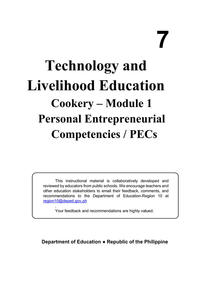 COOKERY 7 Module 1.pdf | Educational Assessment | Education