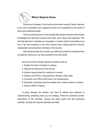 Cookery 7 Module 1 Pdf