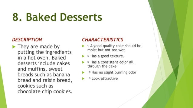 COOKERY 9-DESSERT CLASSIFICATION PPT.pptx | Desserts and Baking | Food ...