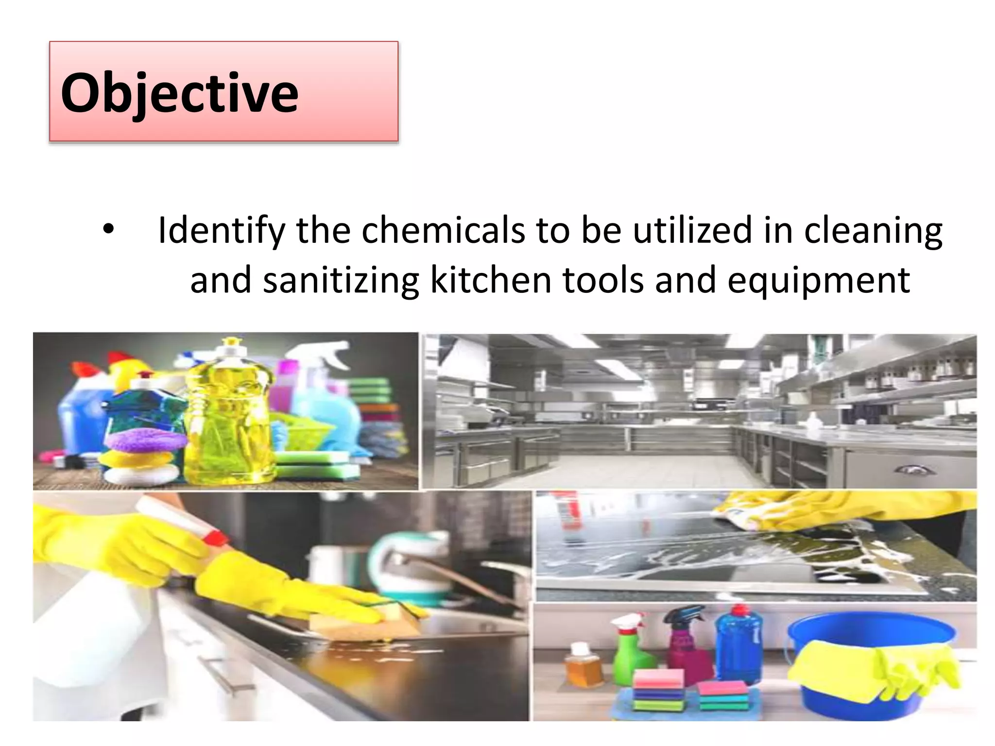 Cookery 9 1st quarter lo1 1 identify the chemicals to be utilized in ...