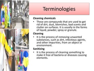 Cookery 9 1st quarter lo1 1 identify the chemicals to be utilized in ...