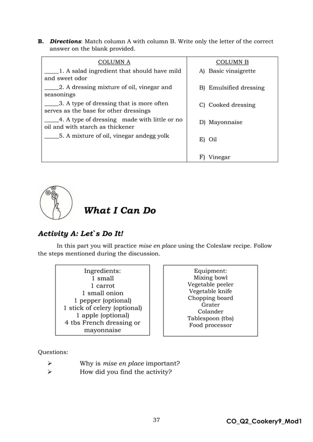 Cookery9 q2 mod1_lesson1-2_prepare_saladanddressing_v4 | PDF