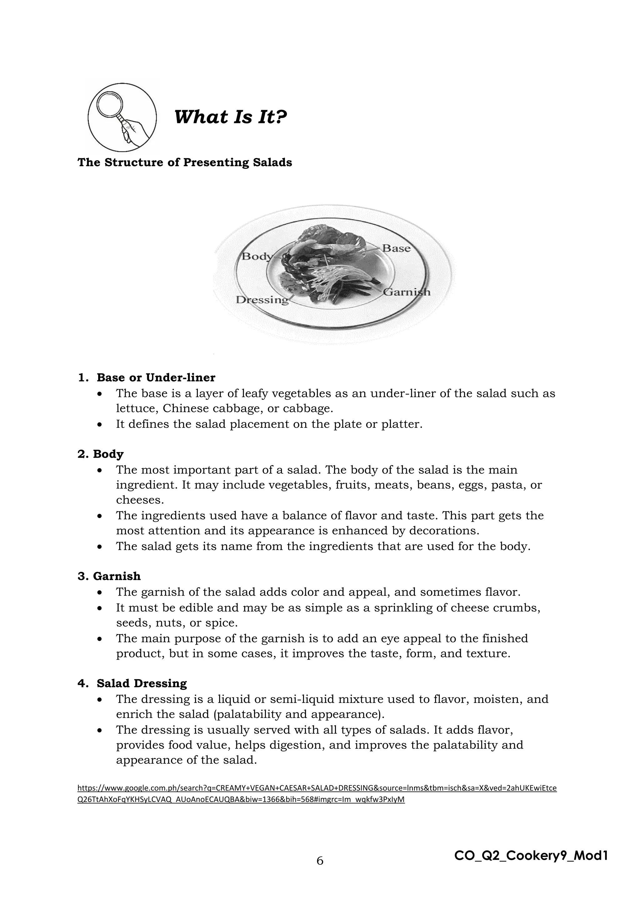 Cookery9 q2 mod1_lesson3-4_prepare_saladanddressing_v3 | PDF