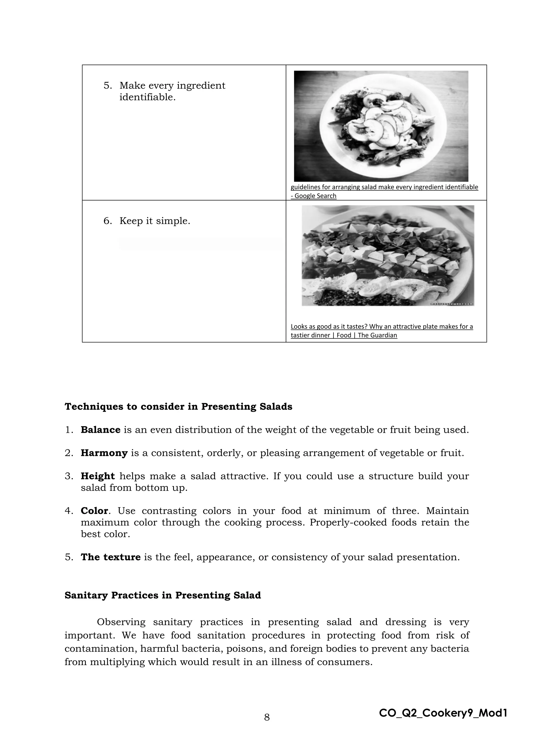Cookery9 q2 mod1_lesson3-4_prepare_saladanddressing_v3 | PDF