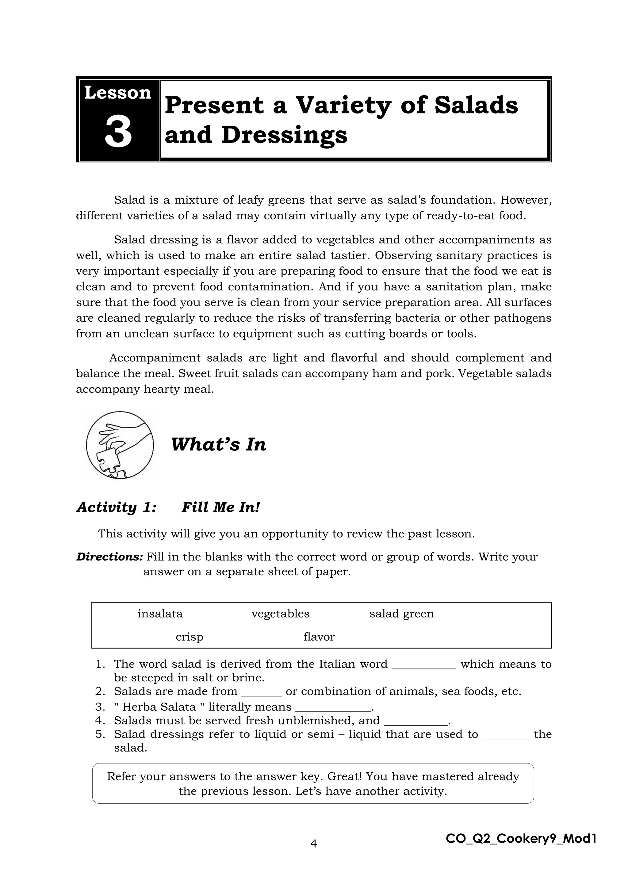 Cookery9 q2 mod1_lesson3-4_prepare_saladanddressing_v3 | PDF