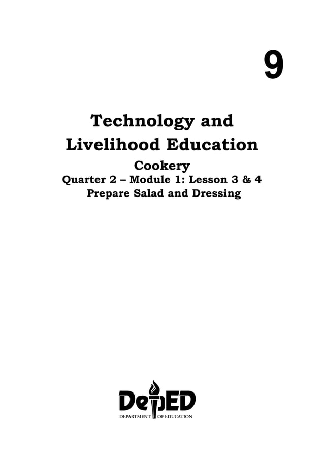 Cookery9 q2 mod1_lesson3-4_prepare_saladanddressing_v3 | PDF