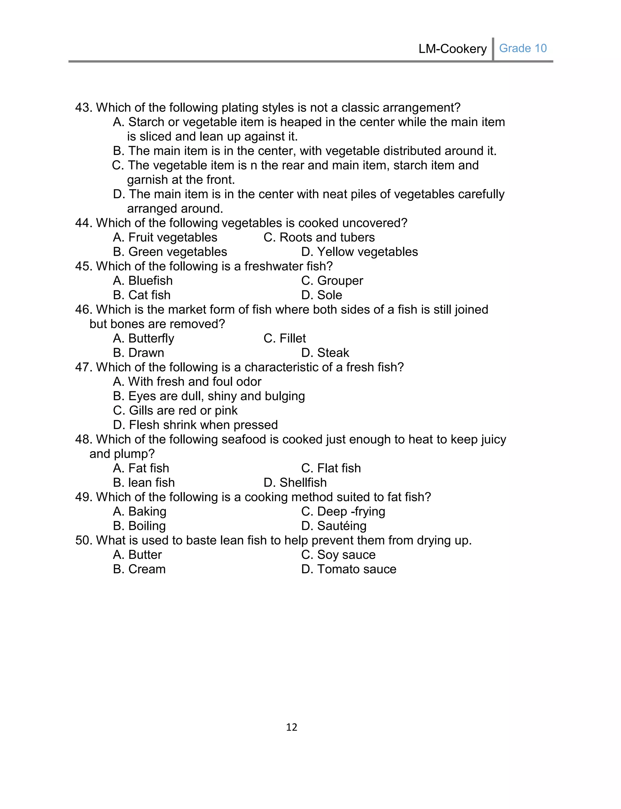 Learning Module Cookery Grade 10 Pdf