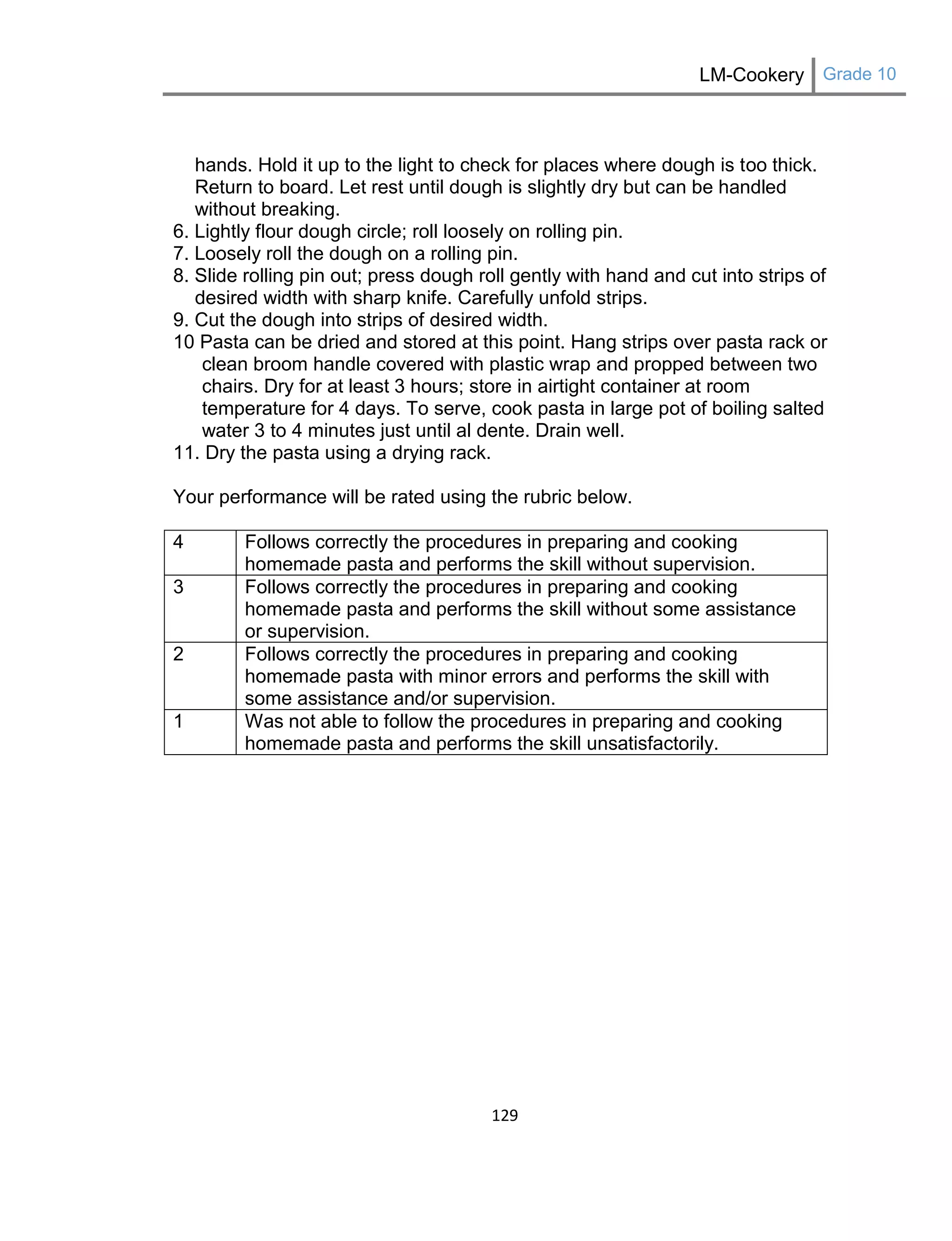 Learning Module Cookery Grade 10 | PDF