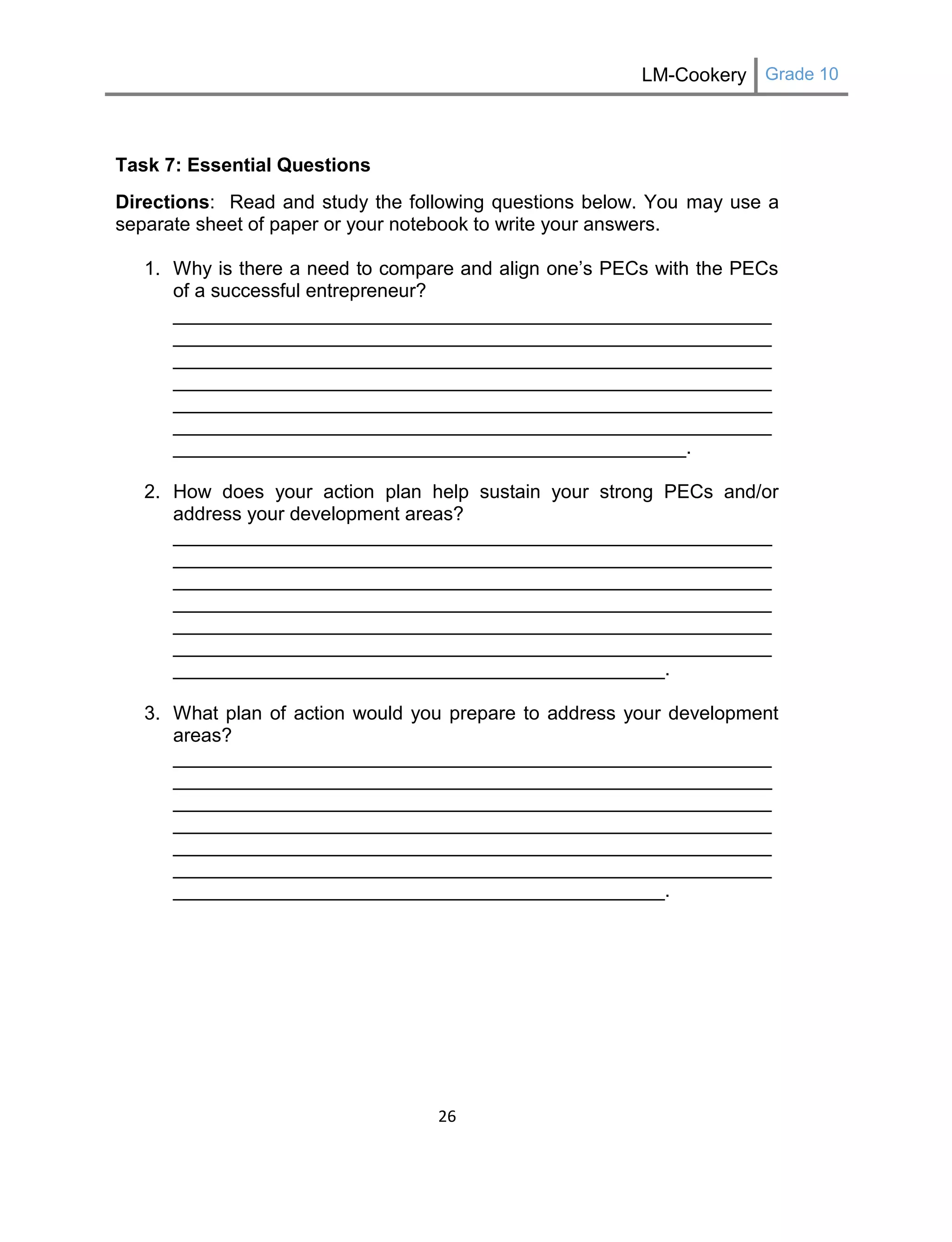 Learning Module Cookery Grade 10 | PDF