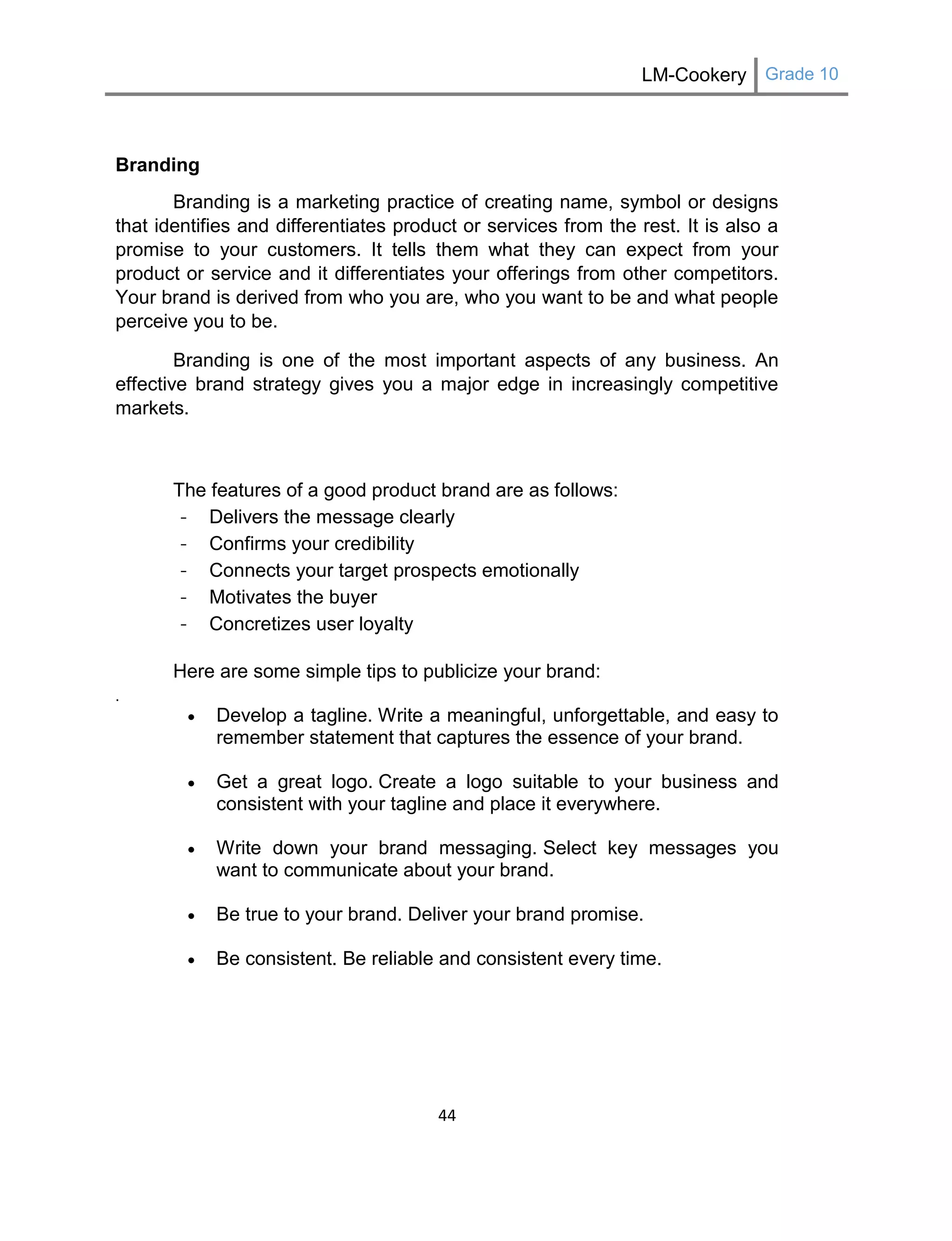 Learning Module Cookery Grade 10 | PDF