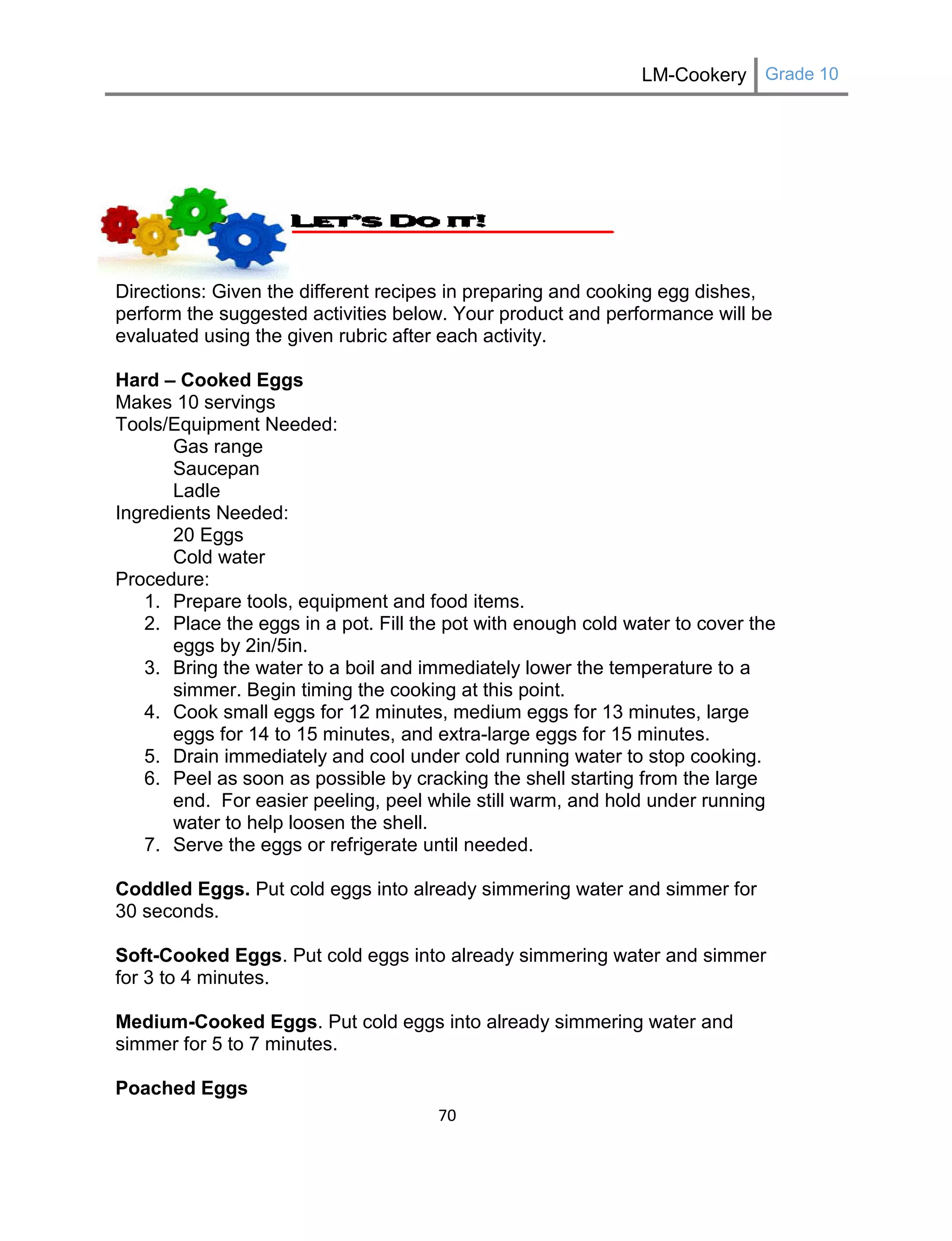 Learning Module Cookery Grade 10 Pdf