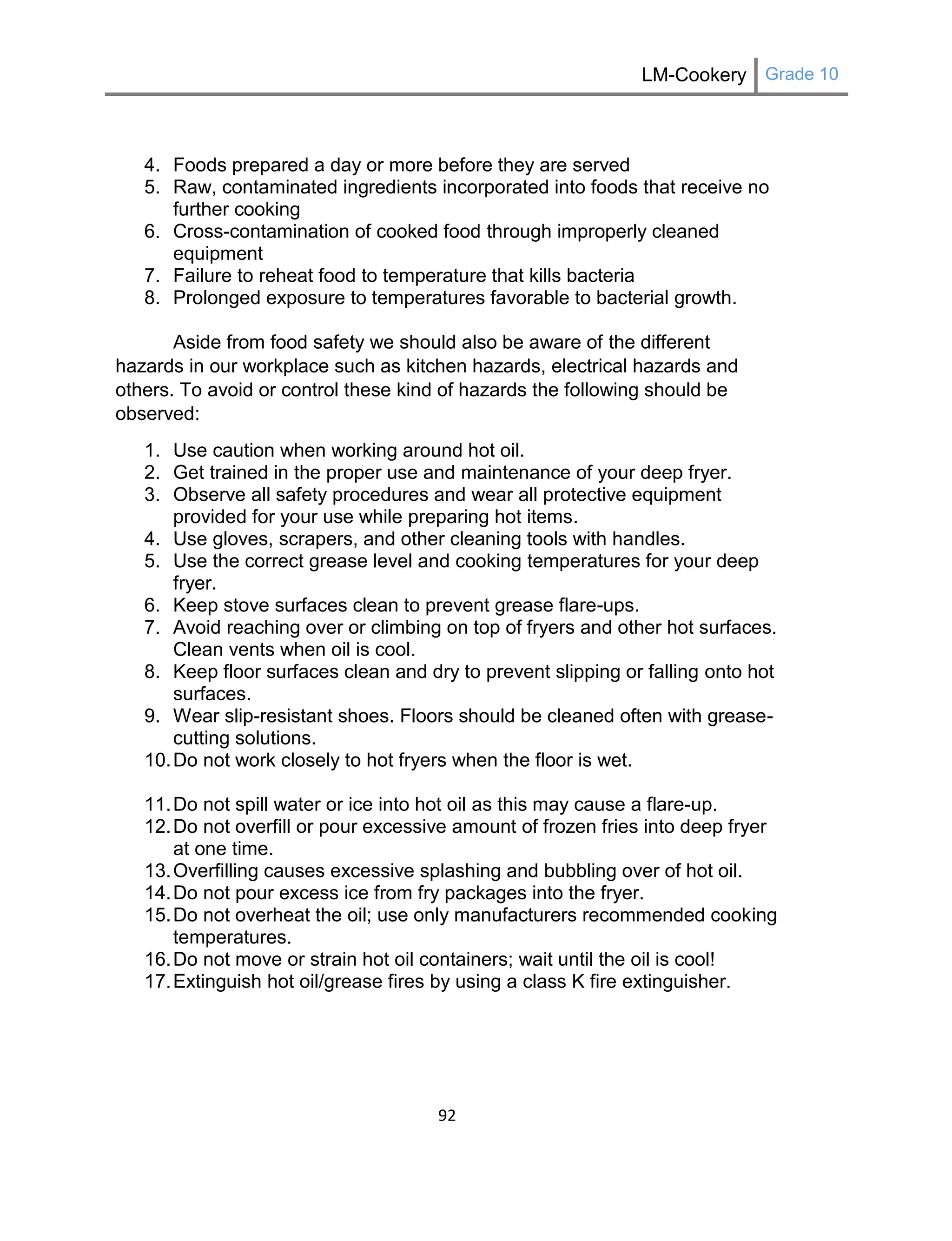 Learning Module Cookery Grade 10 | PDF