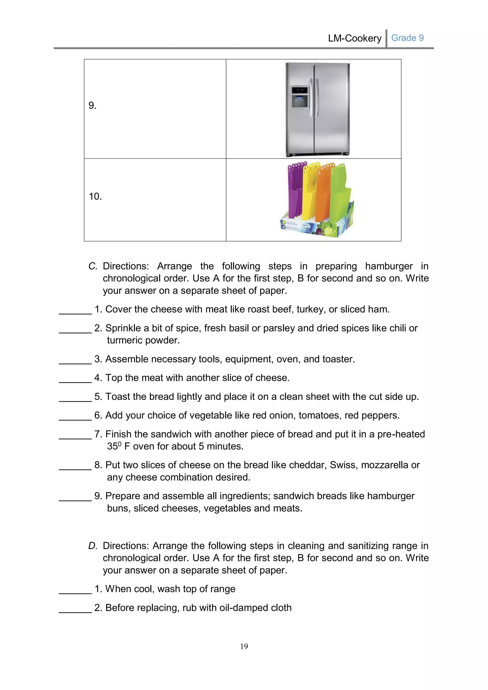 Learning Module Cookery G9 | PDF