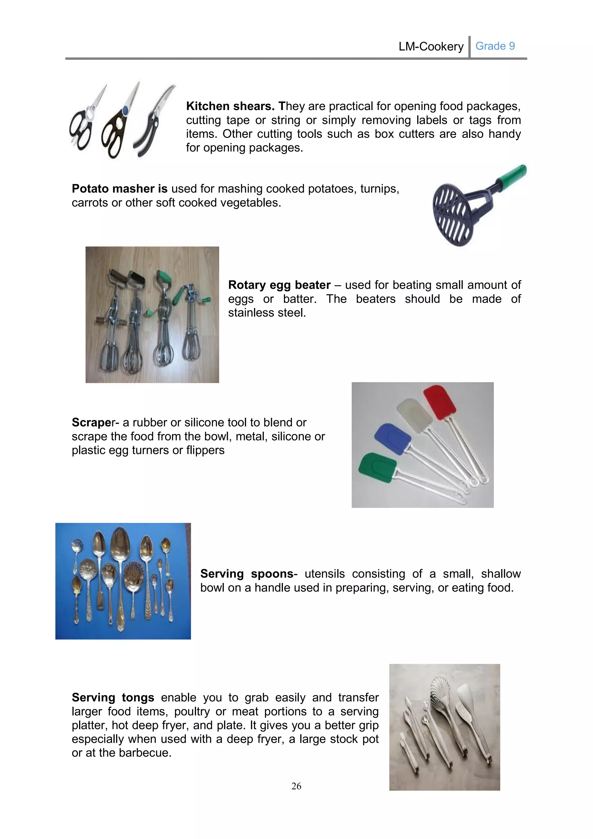 Learning Module Cookery G9 | PDF