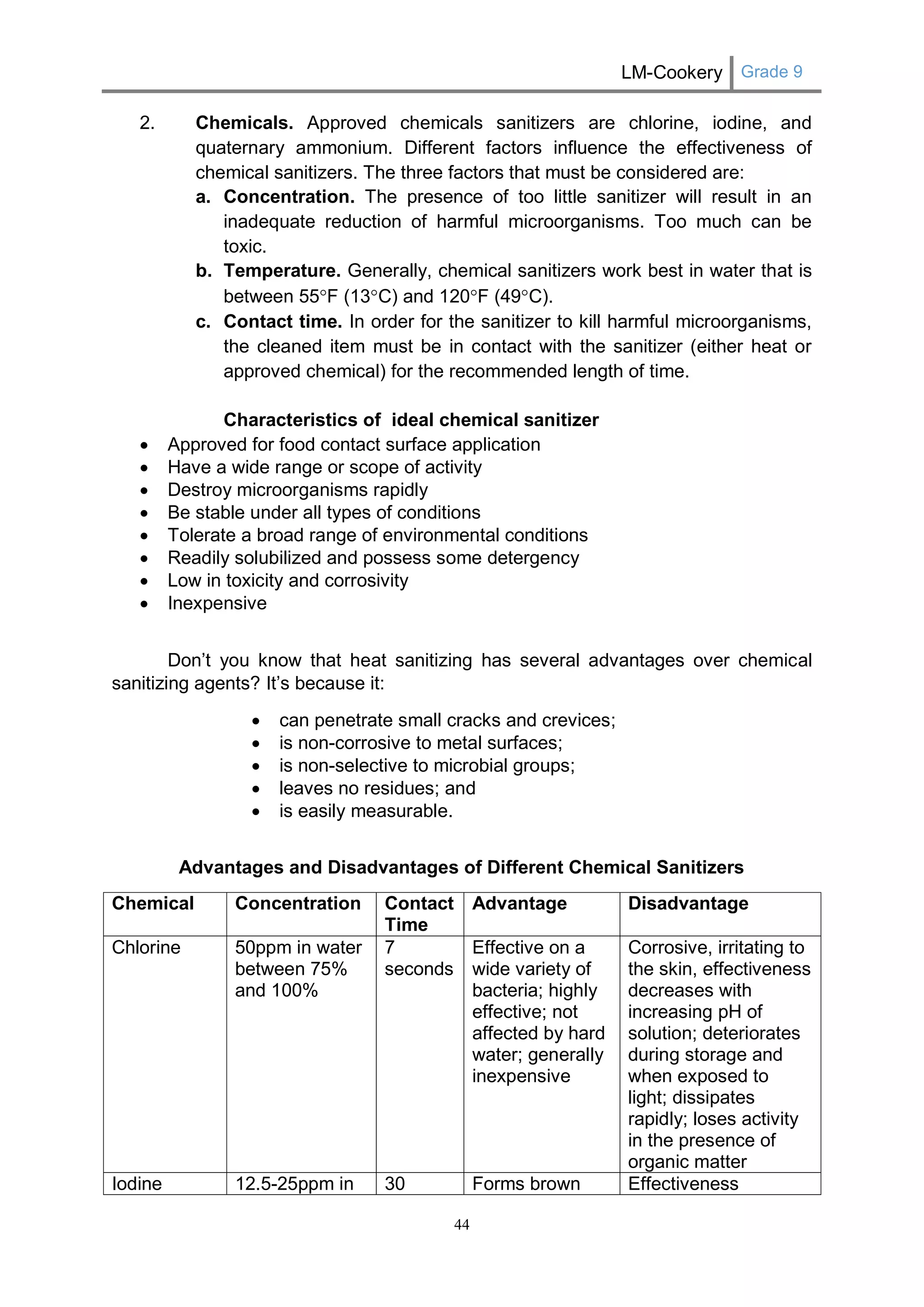 Learning Module Cookery G9 | PDF