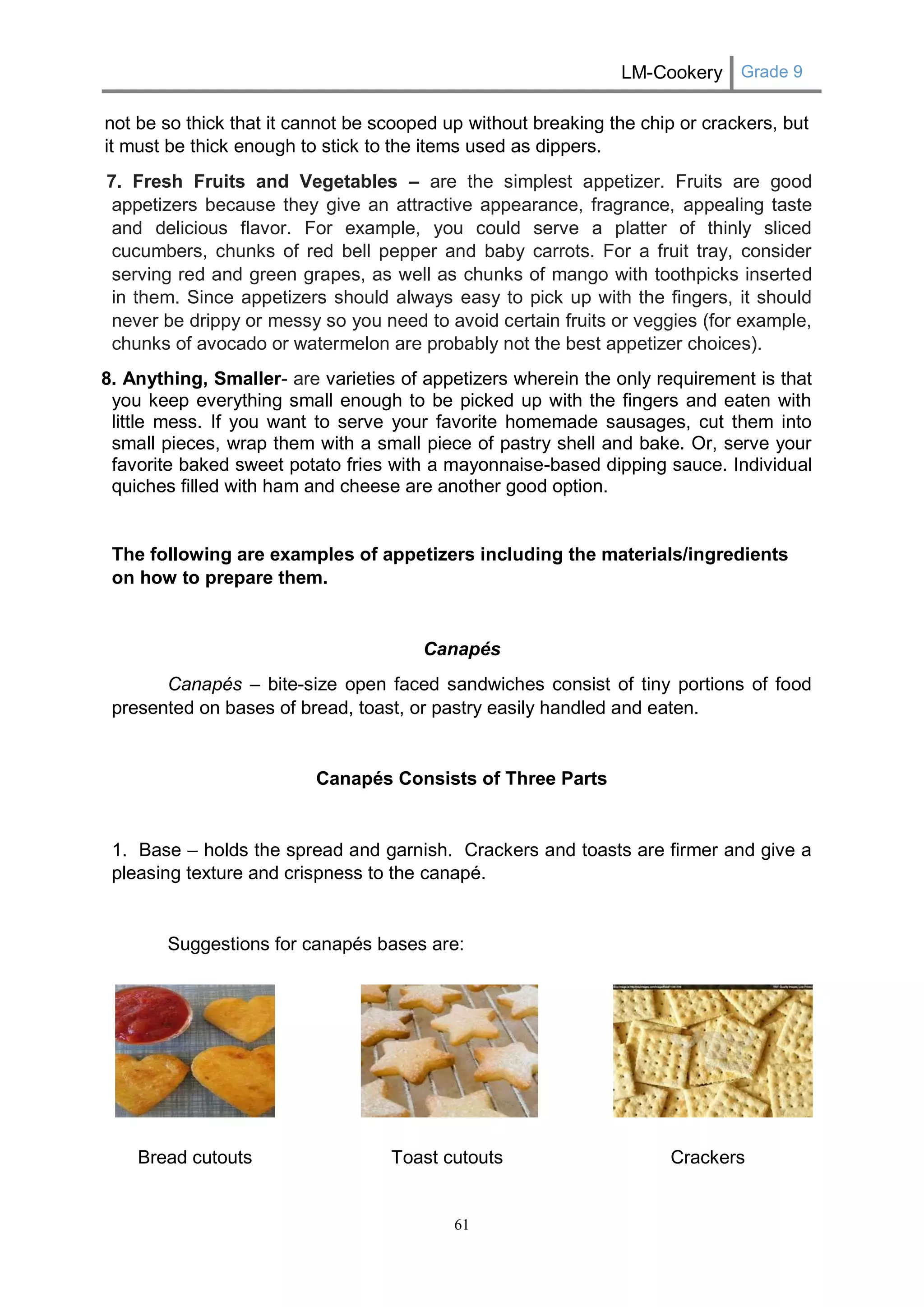 Learning Module Cookery G9 | PDF