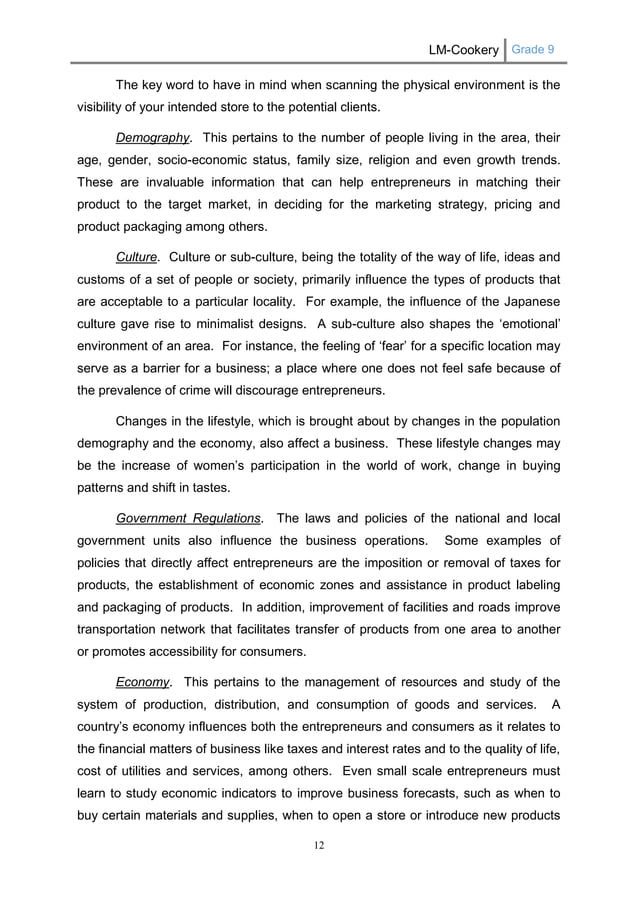 Learning Module Cookery G9 | PDF