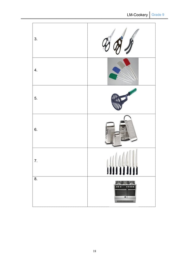 Learning Module Cookery G9 | PDF