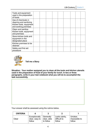 Learning Module Cookery G9 | PDF