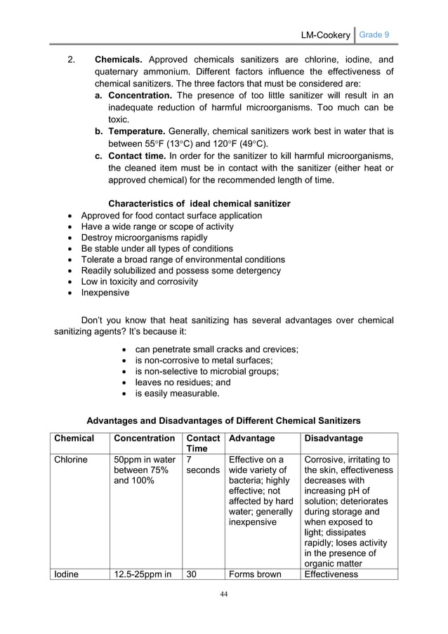 Learning Module Cookery G9 | PDF