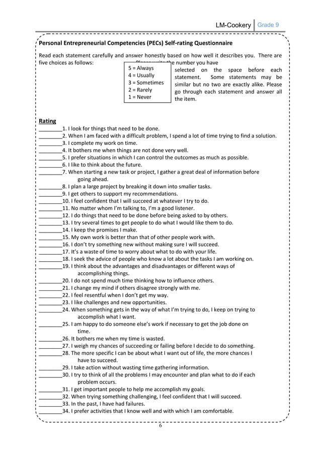 Learning Module Cookery G9 | PDF