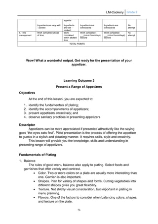 Learning Module Cookery G9 | PDF