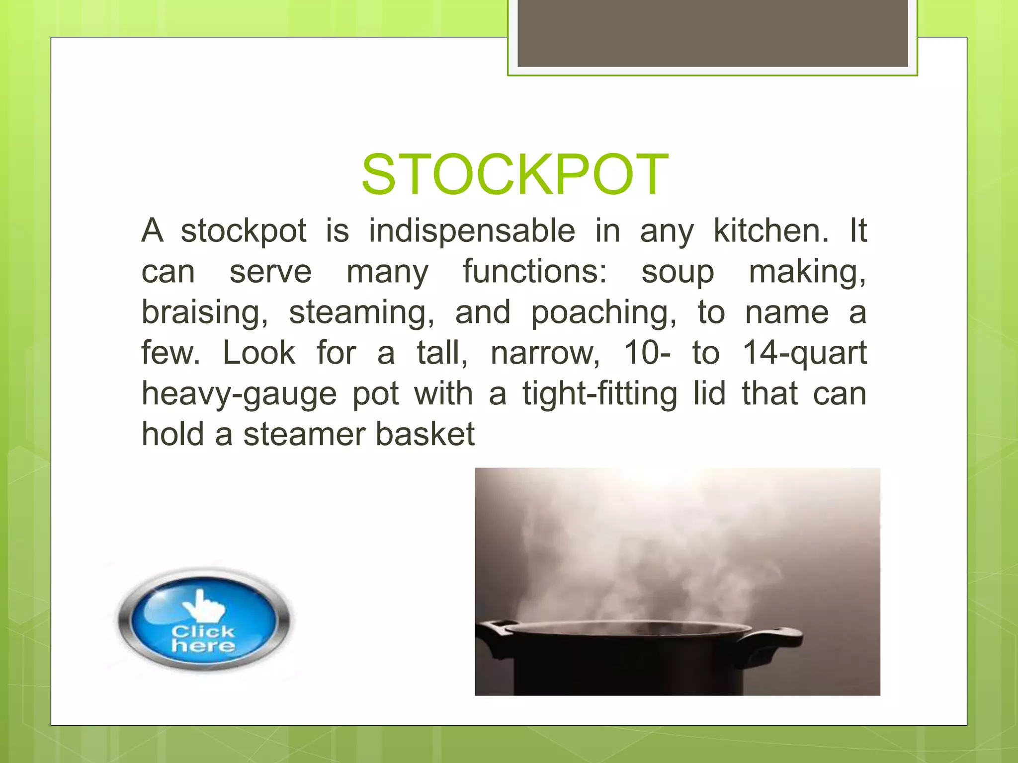 Cookery Grade 9 Tools and Equipment used | PPTX