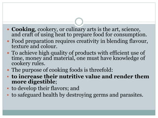 Cookery rules and preservation of nutrients nagamani | PPTX