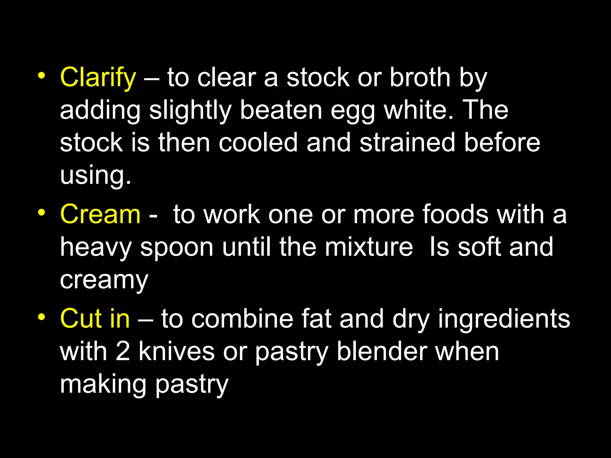 HRM 212 Cookery Terms | PPT