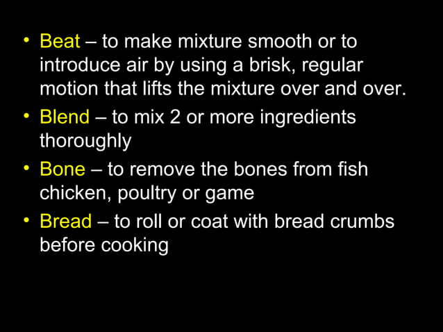 HRM 212 Cookery Terms | PPT