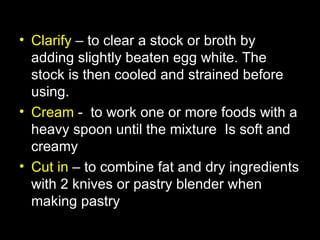 HRM 212 Cookery Terms | PPT