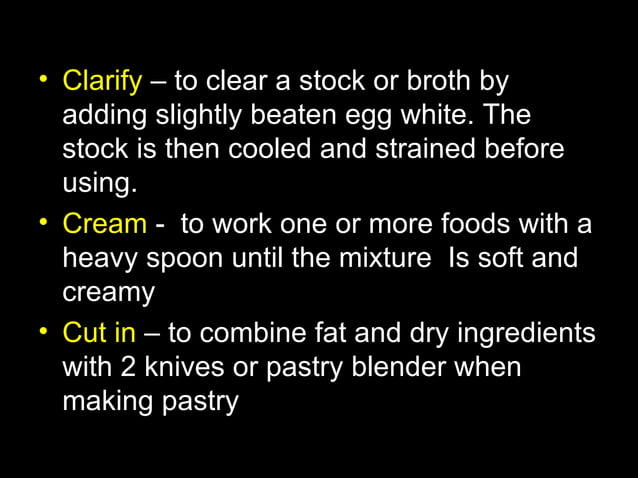 HRM 212 Cookery Terms | PPT