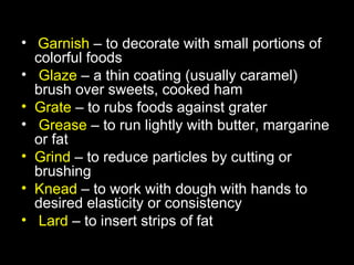 HRM 212 Cookery Terms | PPT