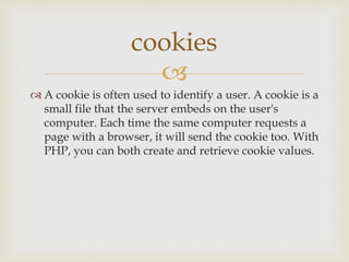 Cookies | PPTX | Internet | Computing