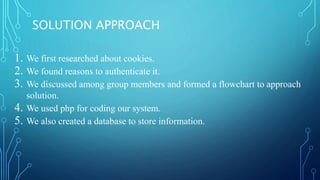 Cookies authentication | PPTX