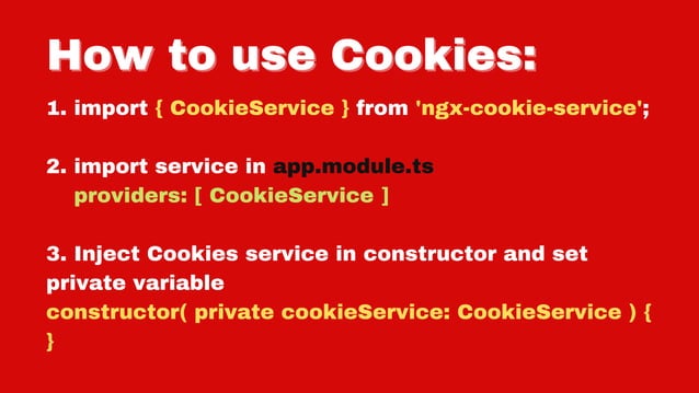 Cookies in Angular | Install CookiesService | PPT