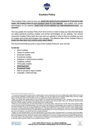 GDPR Cookies Policy | PDF