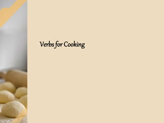 Cooking and Kitchen Vocabulary for ESL | PPTX