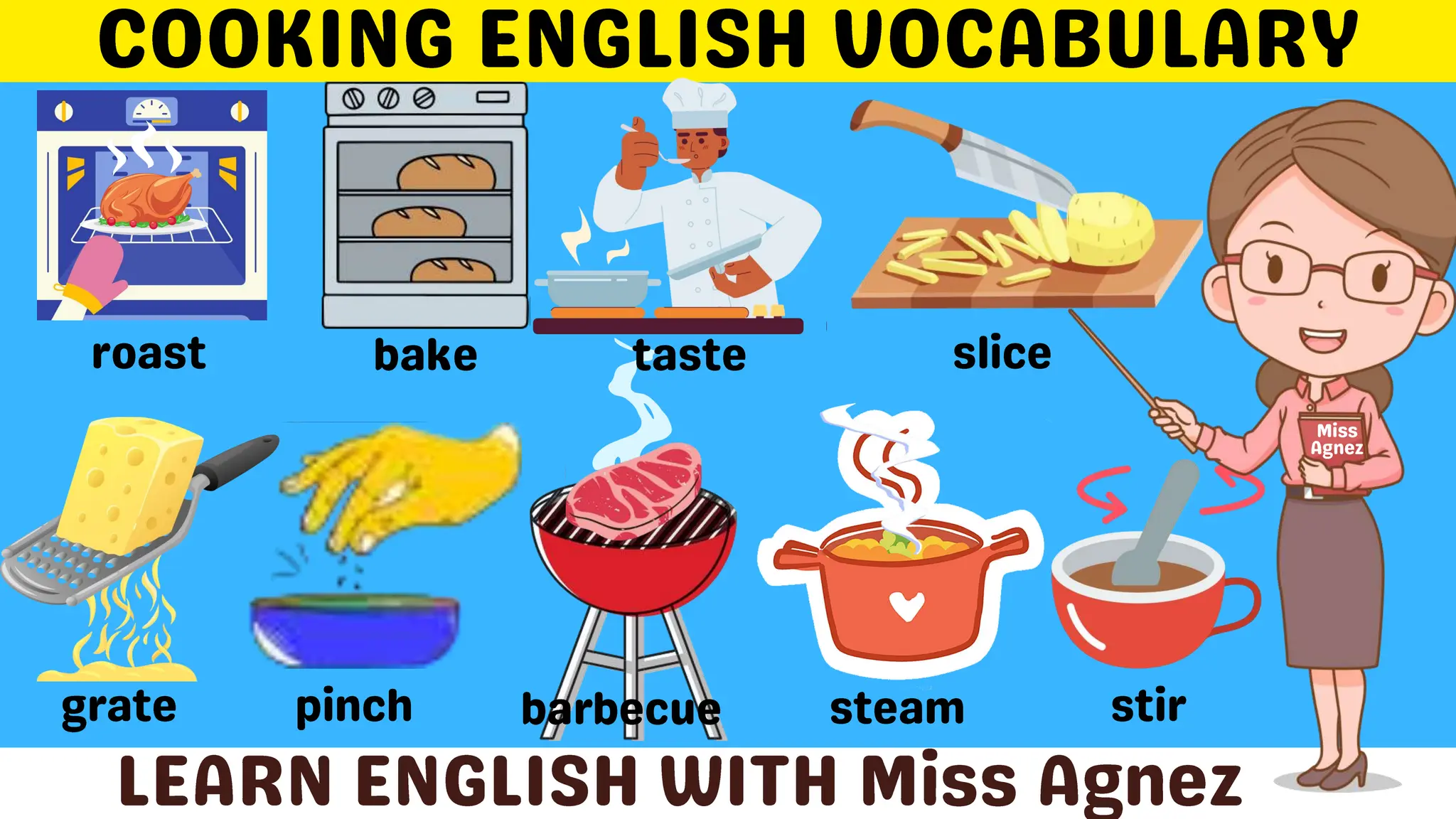 Cooking Vocabulary with Pictures and Sentences | Fun Learning English ...