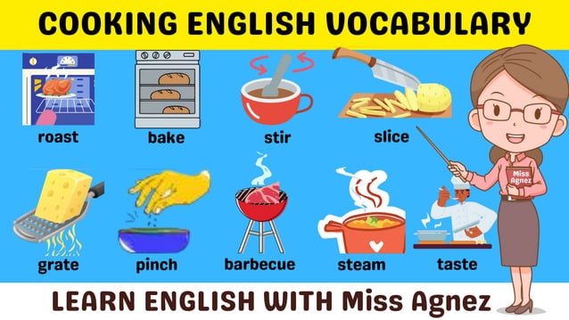 Cooking Vocabulary with Pictures and Sentences | Fun Learning English ...