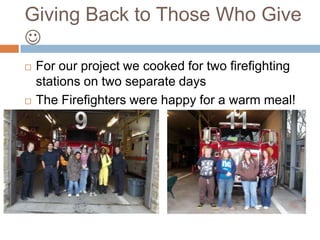 Cooking for firefighters | PPTX