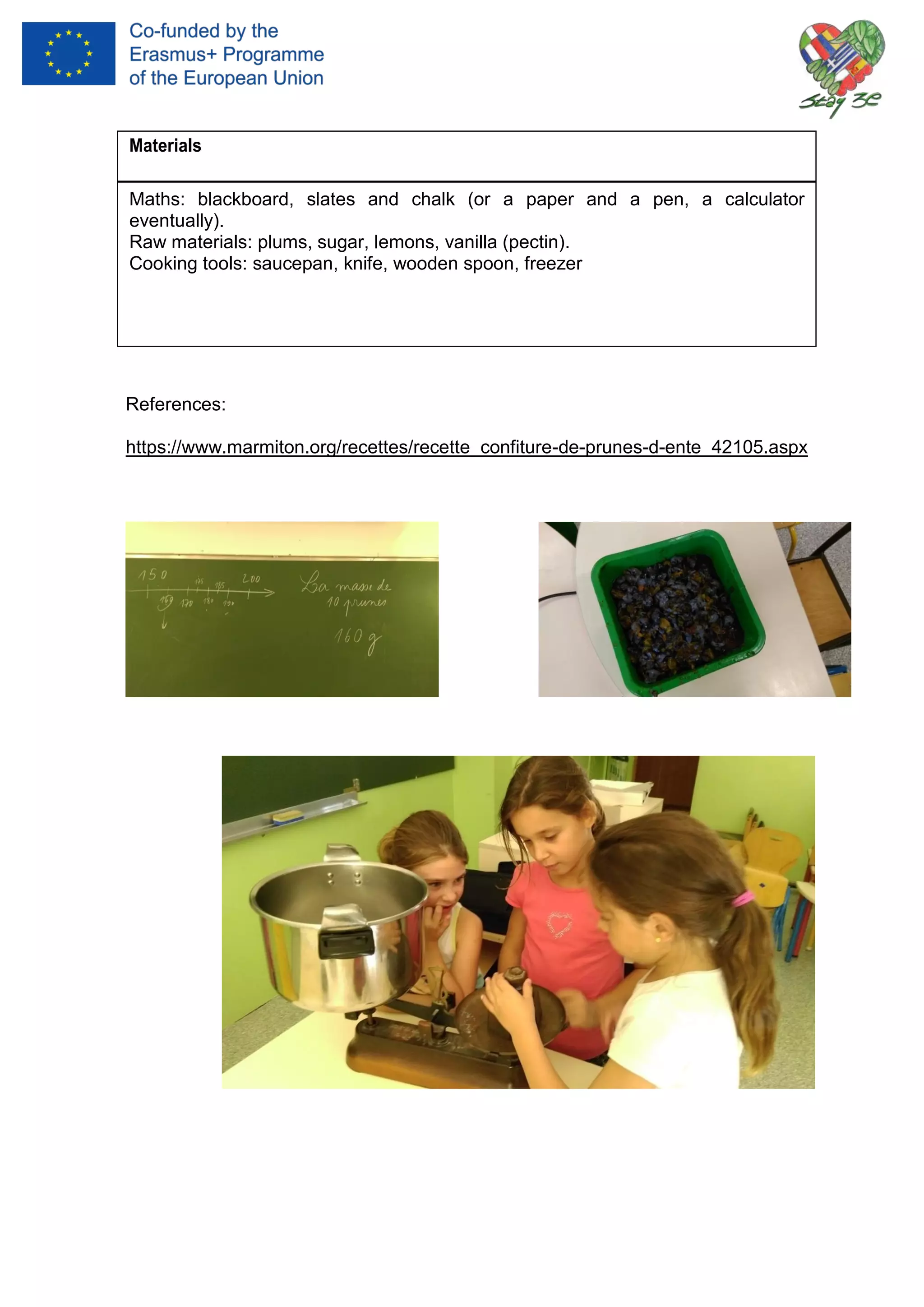 Cooking lesson plans' book | PDF