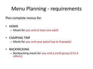 Cooking Merit Badge - menu planning.pptx