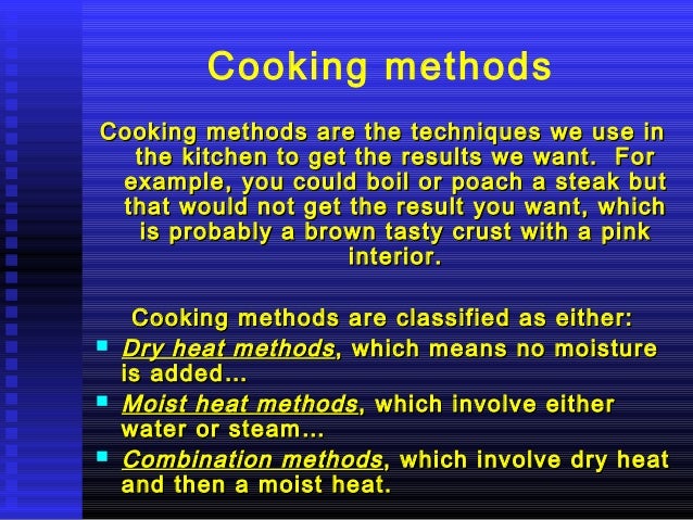 Cooking methods