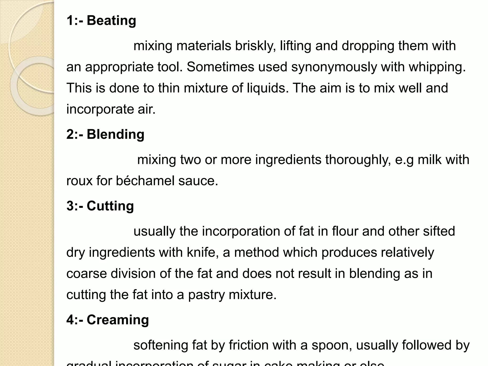 Cooking mixing methods | PPTX