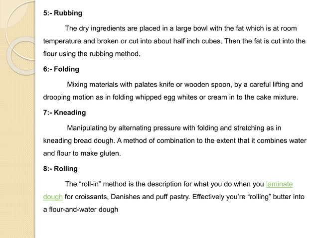 Cooking mixing methods | PPTX | Cooking | Food & Drink