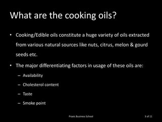 Cooking Oil Usage Pattern in India | PPTX