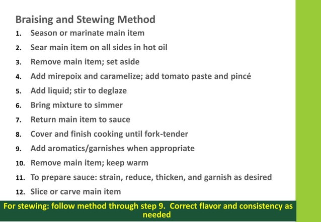 Braising and Stewing: www.chefqtrainer.blogspot.com