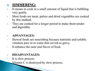Cooking preservation, types of cooking and methods of cooking | PPTX