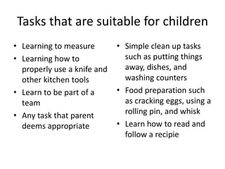 Cooking with children | PPTX